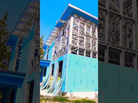 depreme dayanıklı çelik ev saçak ve alın montaj aşaması #çelikkonstrüksiyon #deprem #hatay #home #ev