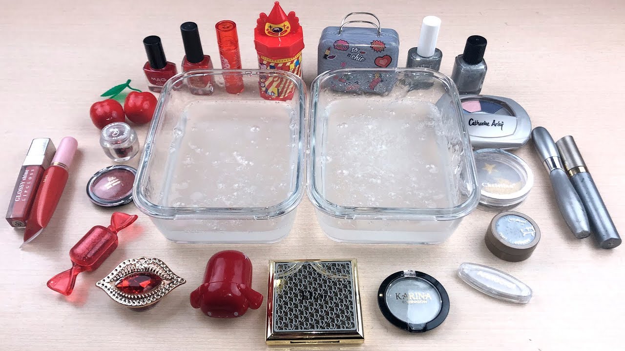Red vs Grey ! Series 2 ! Mixing Makeup Eyeshadow Into Slime ...