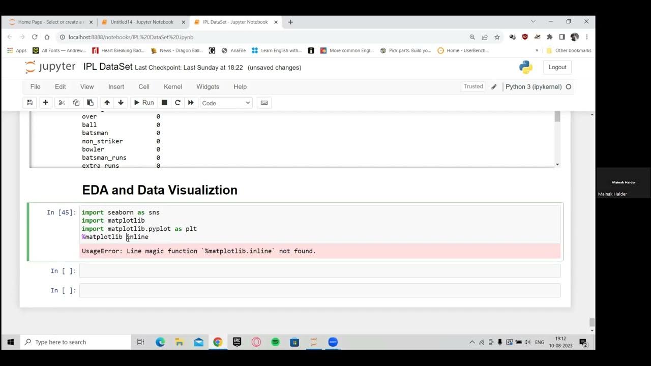 End to end EDA project on IPL dataset | Day 2 | Part-1| On 10th August ...