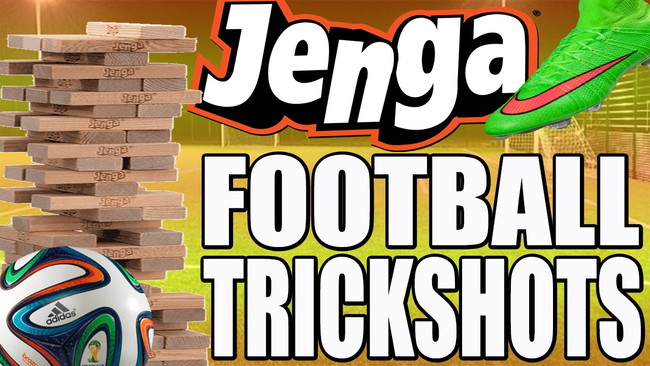 JENGA FOOTBALL TRICKSHOTS - KNOCKING JENGA OVER - SLOW MO CRAITHANFC ...
