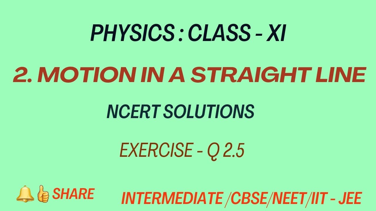 Physics Class 11 Motion In A Straight Line NCERT Solutions Ex 2 