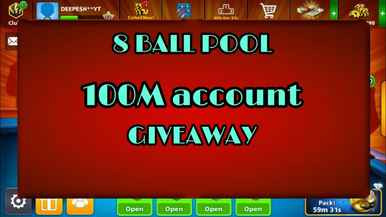 8 BALL POOL 100M ACCOUNT GIVEAWAY - YouTube
