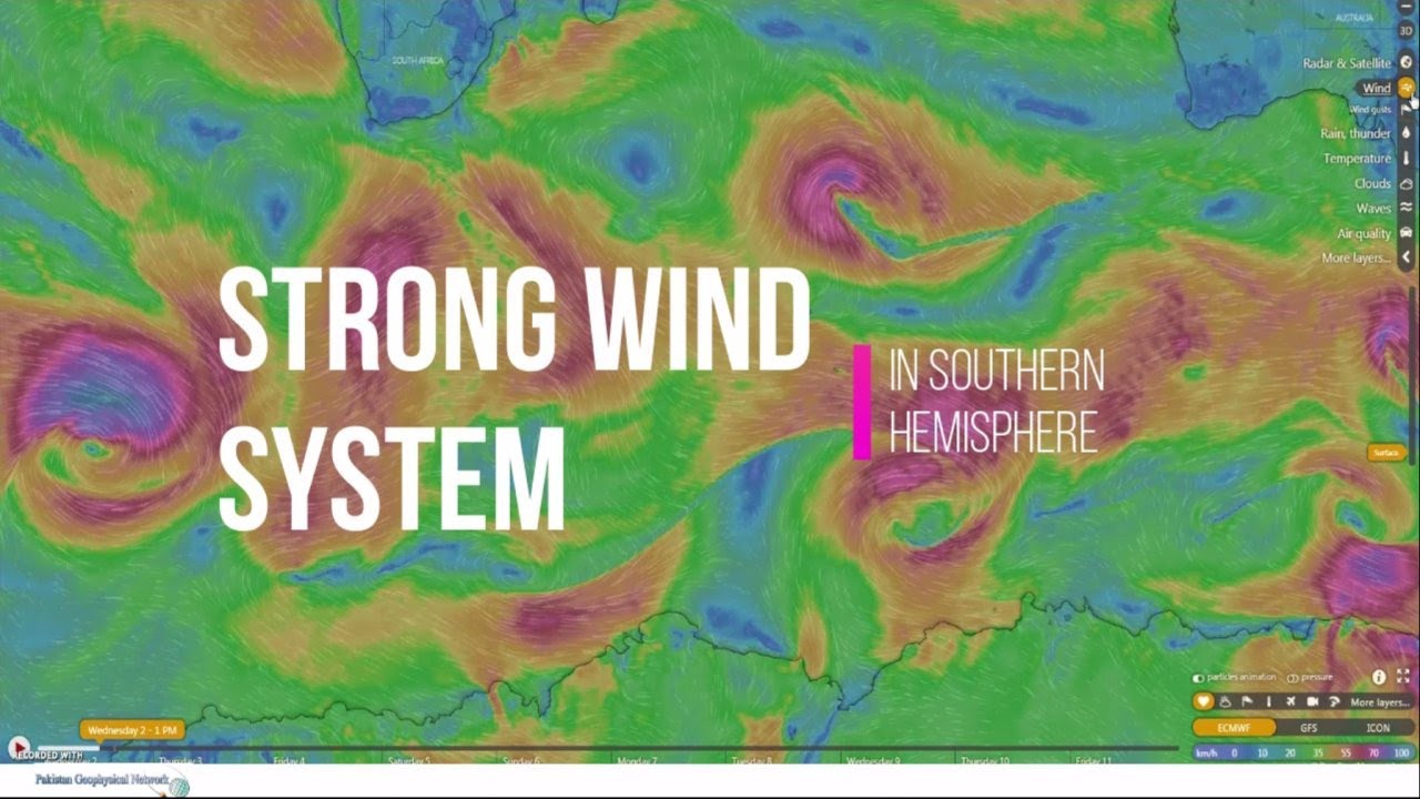 Strong Wind System in Southern Hemisphere, 2-3 June 2021 - YouTube