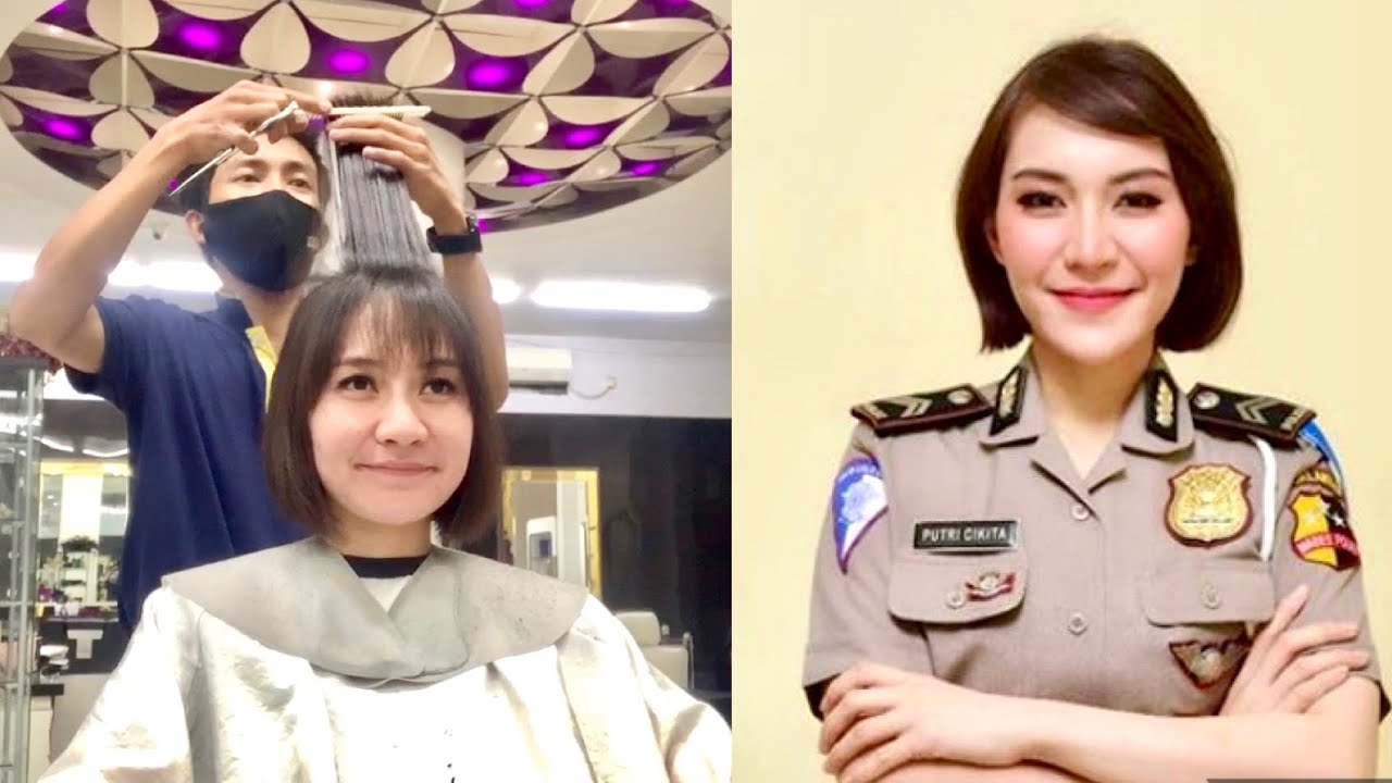 POTONG RAMBUT | POLWAN CANTIK | POLISI CANTIK | PUTRI CIKITA | BOB ...