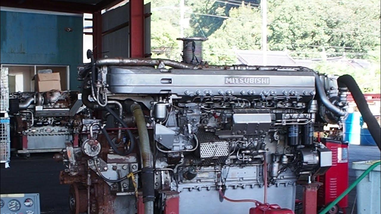 No.3022 三菱 S6B5-MTK2L (2.96)750ps Mitsubishi 【Used Marine Diesel Engine Amakusa Marina マリンエンジン ...
