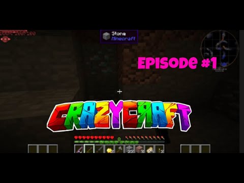 Minecraft: CRAZY CRAFT- Ep 1- First day and Diamonds. - YouTube