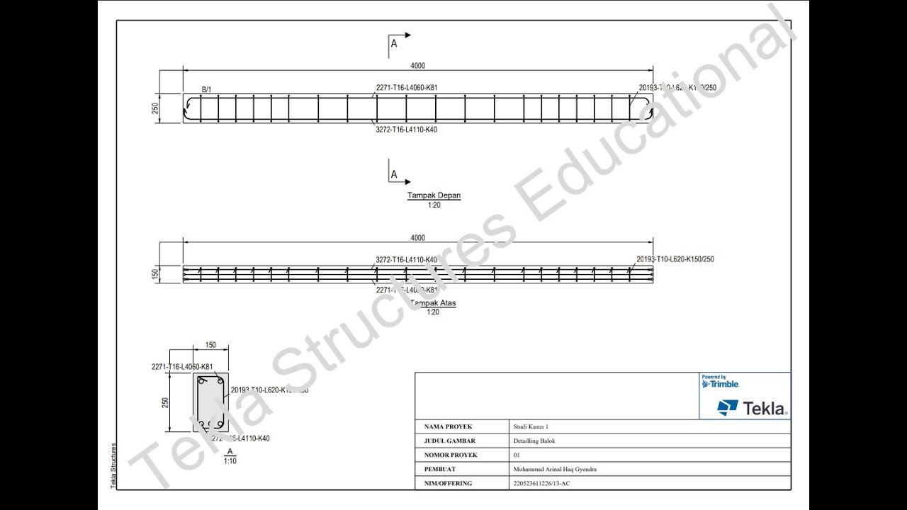 Membuat Template KOP dan Layout Rancangan Balok Menggunakan TEKLA ...