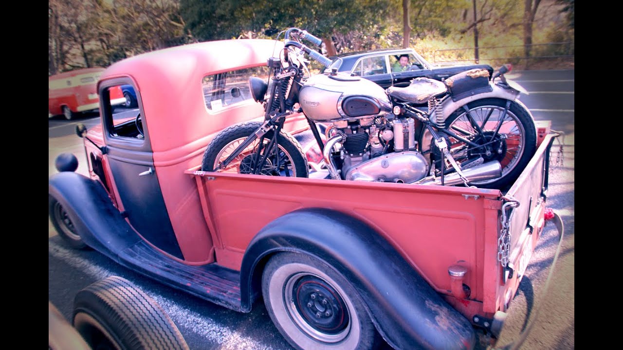 FORD Vintage TRUCK & TRIUMPH BOBBER - YouTube