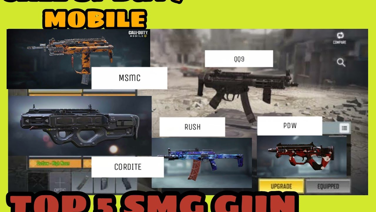 Top 5 Smg Guns. In Call Of Duty Mobile - YouTube