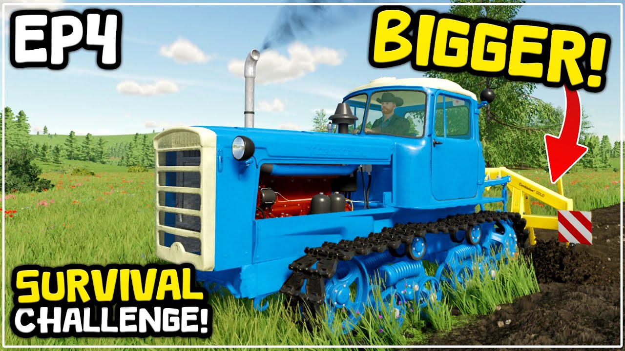BIGGER TRACTOR, BIGGER PLOUGH! - FS22 Survival Challenge! - Episode 4 ...