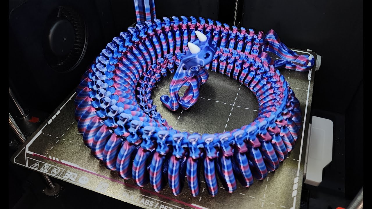 Flexi Factory Skeleton Snake on Bambu P1S - YouTube
