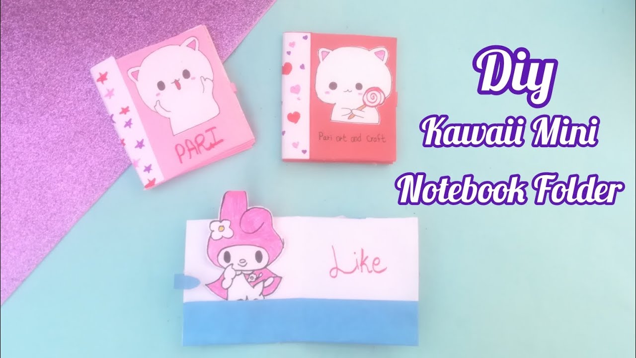 Diy Kawaii Mini Notebook Folder | Diy Back To School Crafts | Diy Mini ...
