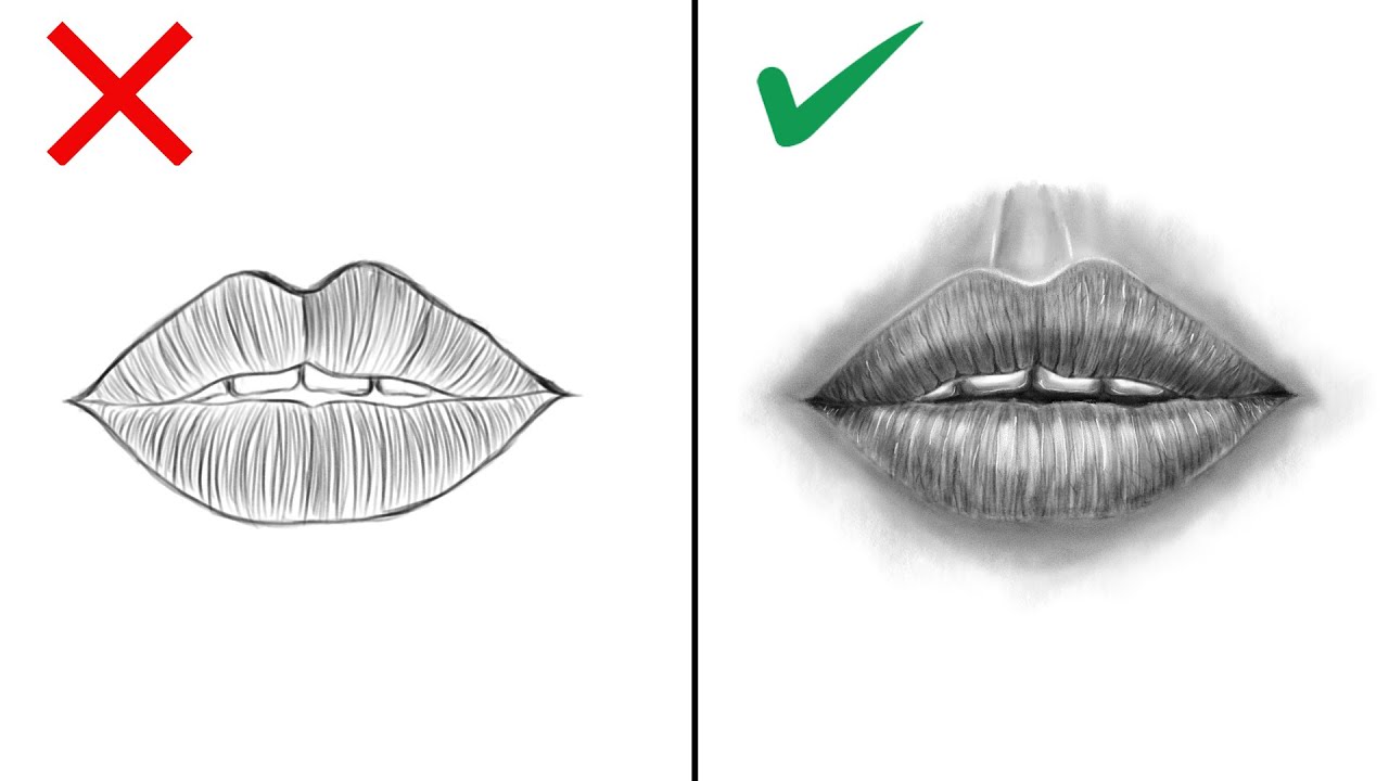 How to Draw Realistic Lips | Step-by-Step Guide for Beginners and Pro ...