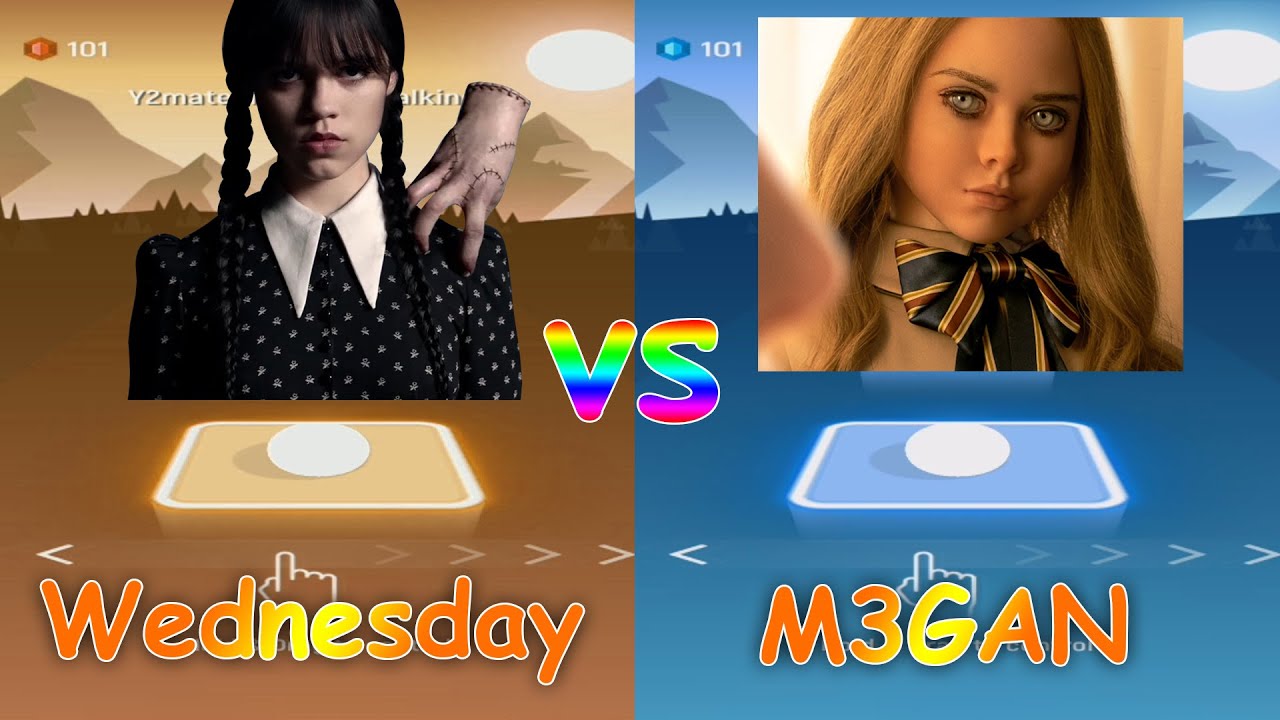 Wednesday vs M3Gan Tiles Hop - YouTube
