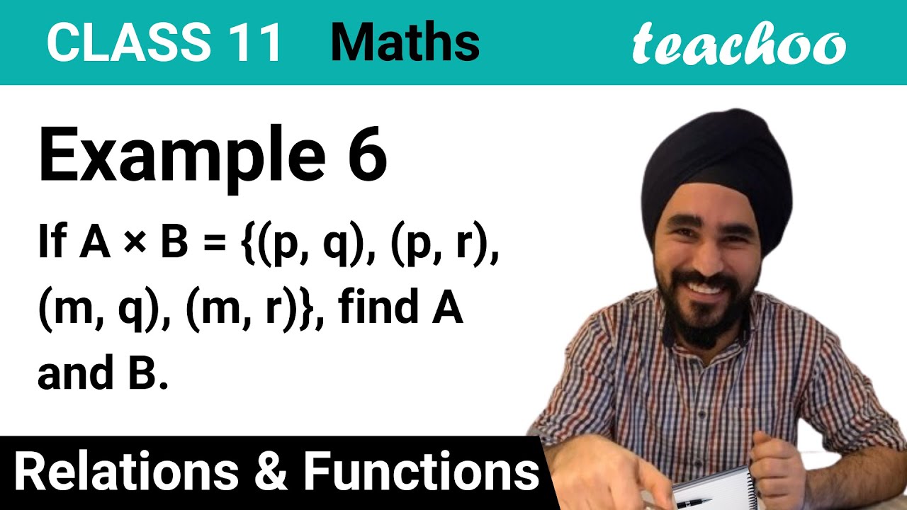 Example 6 - If A x B = {(p, q), (p, r), (m, q), (m, r)}, find A, B ...