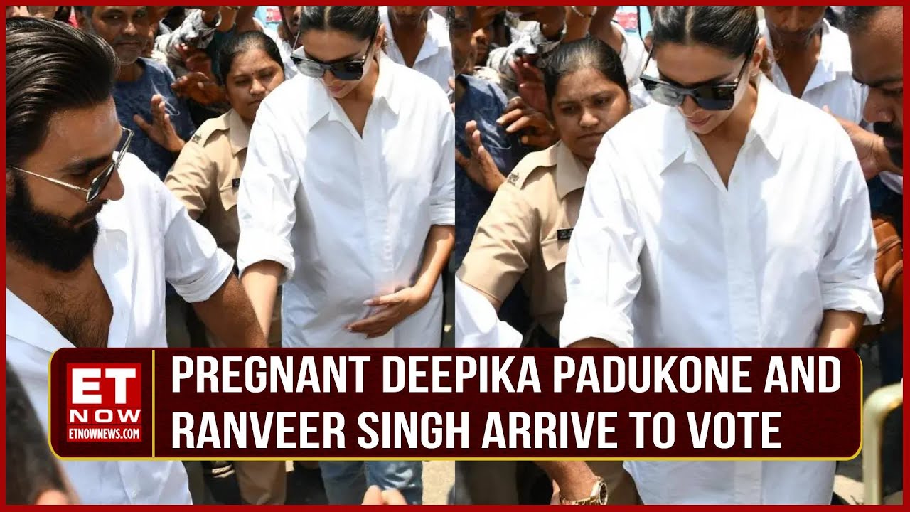 Pregnant Deepika Padukone And Ranveer Singh Arrive To Vote For Lok ...