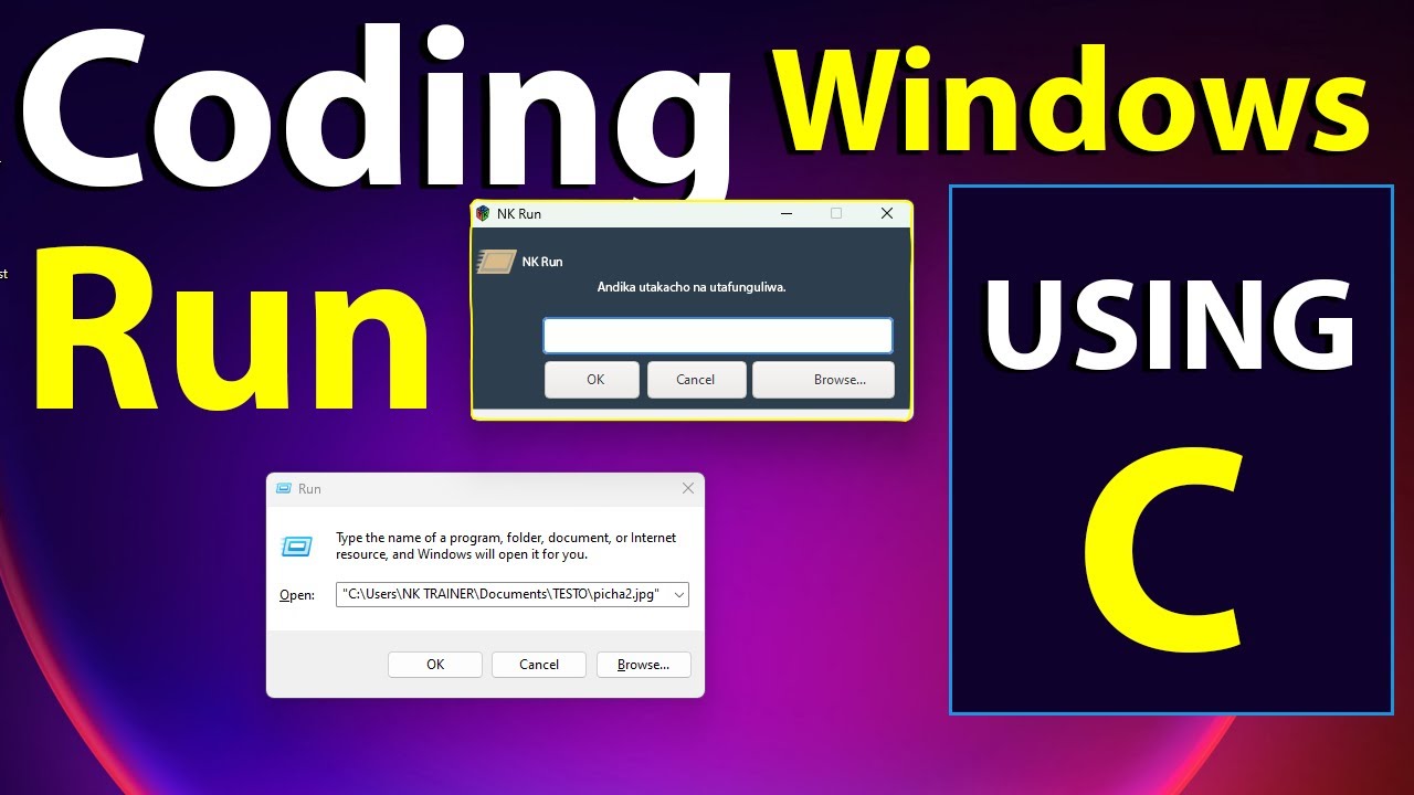 #NK| Let's code Windows Run with C |#gtk - YouTube