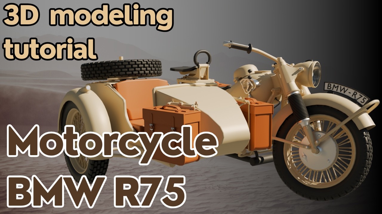 WATCH ME MODEL the ICONIC 1941 BMW R75 MOTORCYCLE in 3D! Blender ...