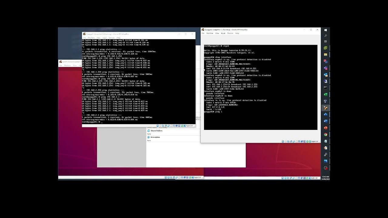 IMPLEMENTACIÓN DE ROUTER QUAGGA BASADO EN LINUX CON ENRUTAMIENTO - YouTube
