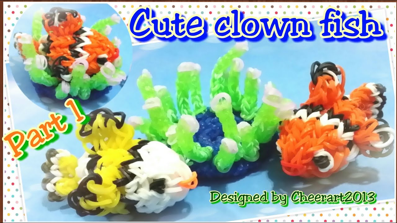 Diy loom bands clownfish charm (Part 1) rainbow loom tutorial彩虹橡筋小丑魚教學 ...