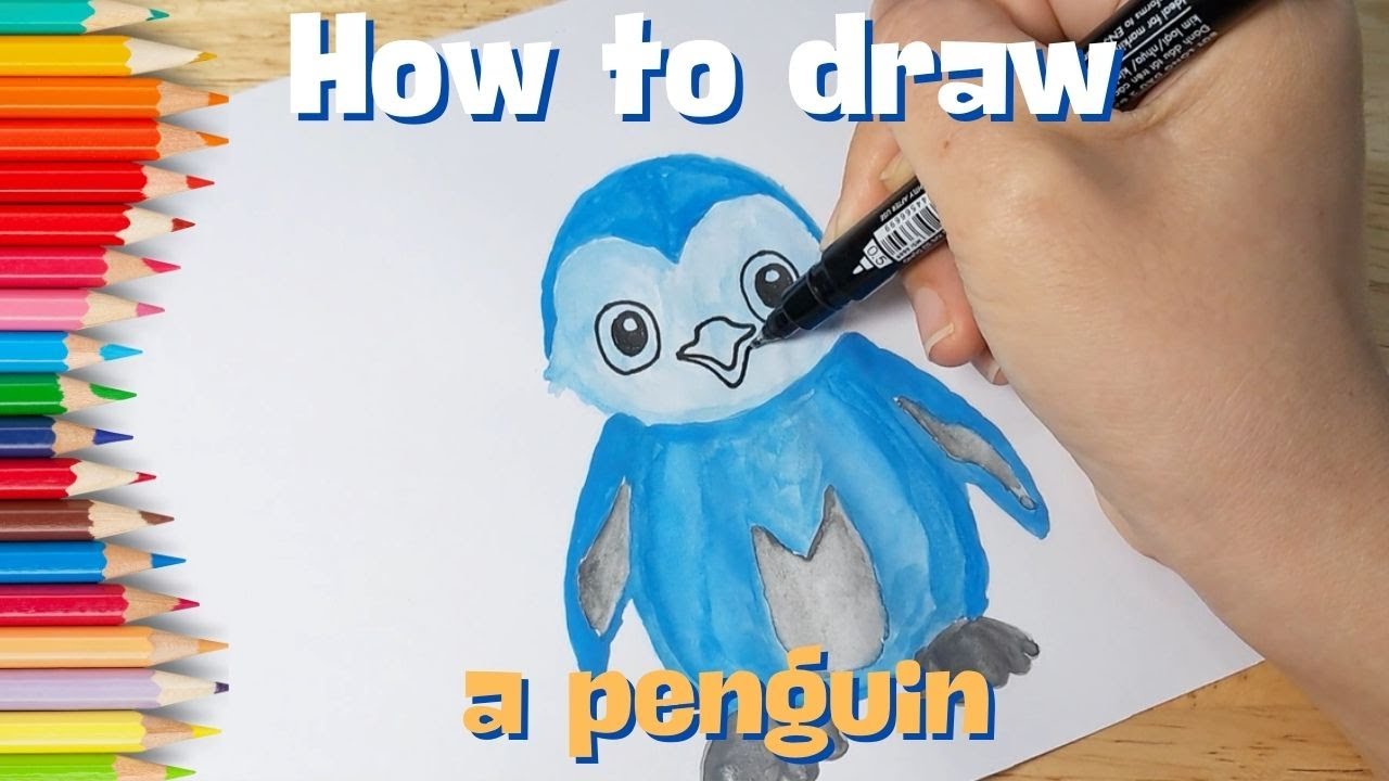 How to draw penguin | Easy drawing | Step by step - YouTube How to draw penguin | Easy drawing | Step by step - YouTube