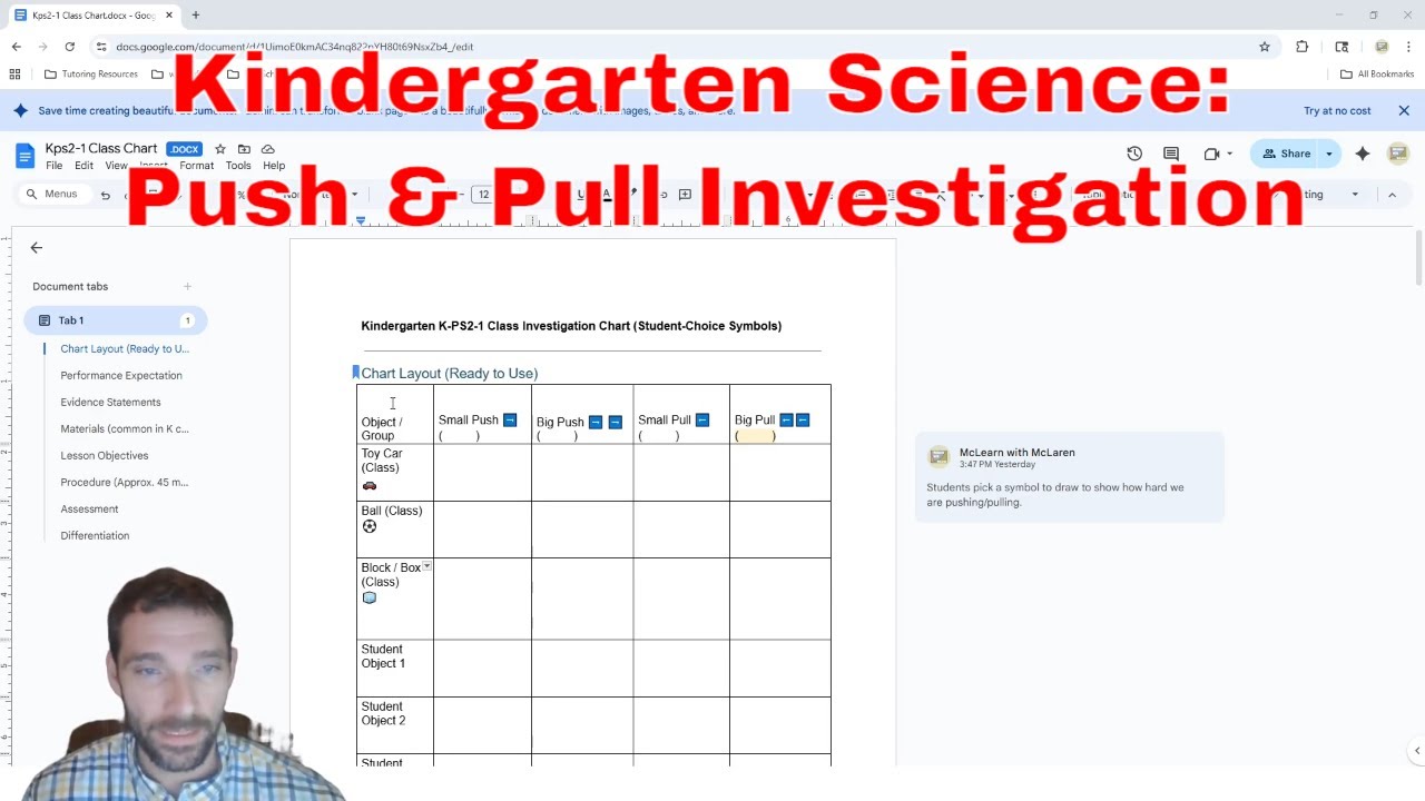 Kindergarten Science: Push & Pull Investigation (K-PS2-1 No Reading ...