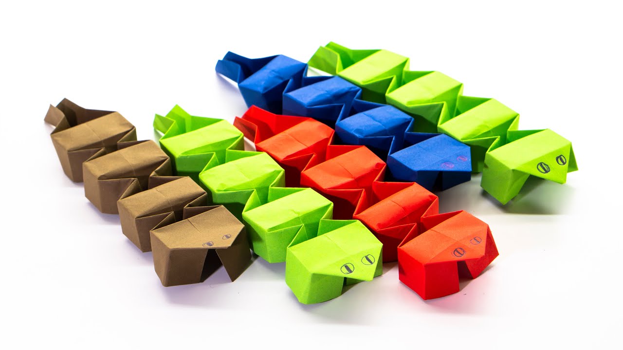 How To Make Easy Jumping Paper snake Toy For Kids (Origami snake ...