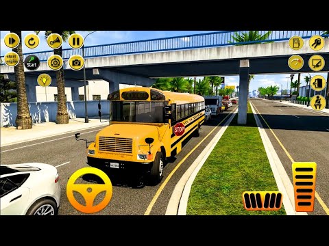 School Bus Driving Game Gameplay #schoolbusdriving - YouTube