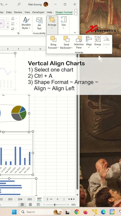 How to horizontal and vertical align chart graph in Excel? - Excel Tips and Tricks - YouTube