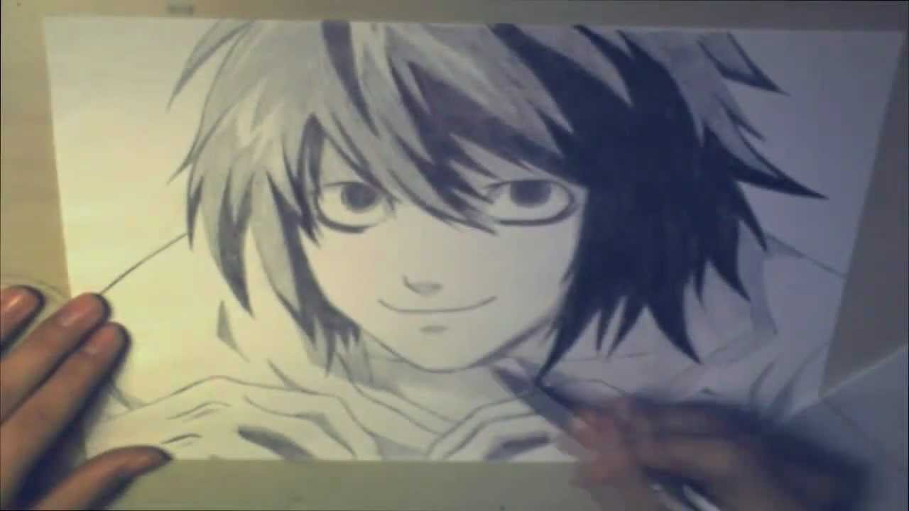 Drawing L (Lawliet) - YouTube