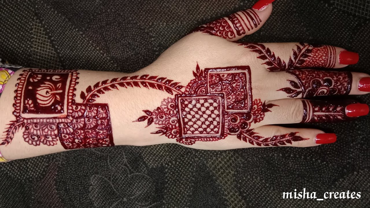 beautifull square shape mehndi design for back hand 2022| By Misha| # ...
