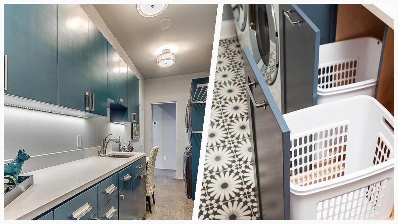 75 Linoleum Floor And Concrete Floor Laundry Room Design Ideas You'll ...