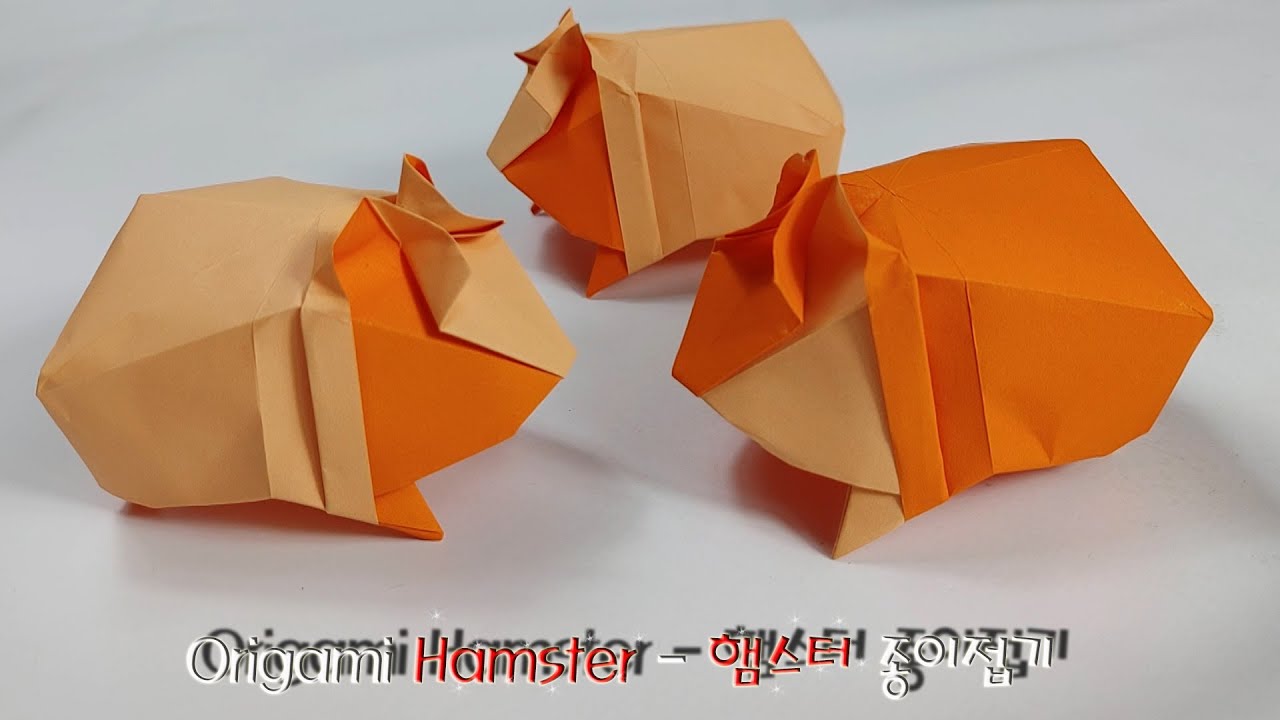 Origami Hamster 햄스터 종이접기 - YouTube
