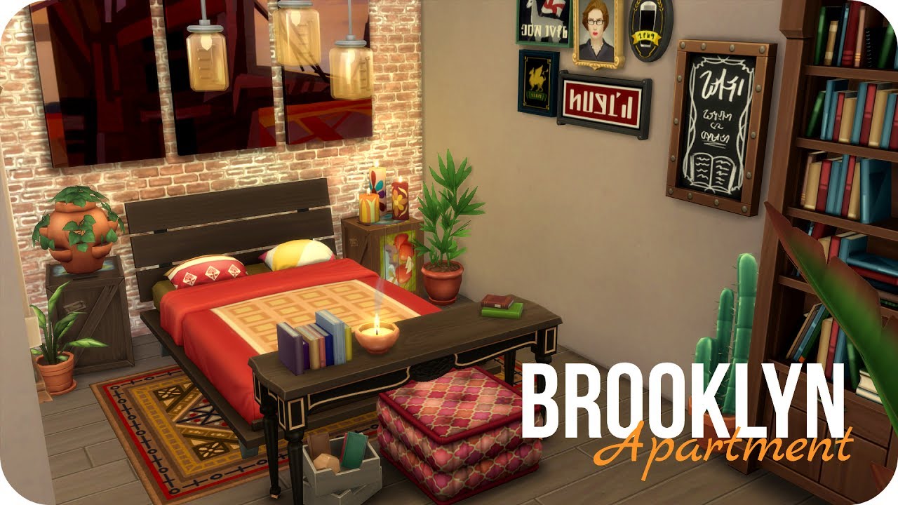 Sims 4 Speed Build | Boho Brooklyn Apartment - YouTube