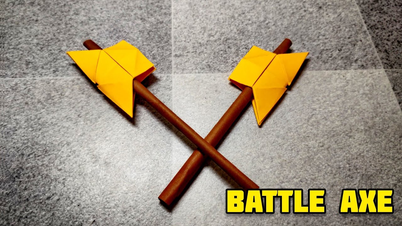Origami Battle Axe | Origami tutorial | Paper craft - YouTube