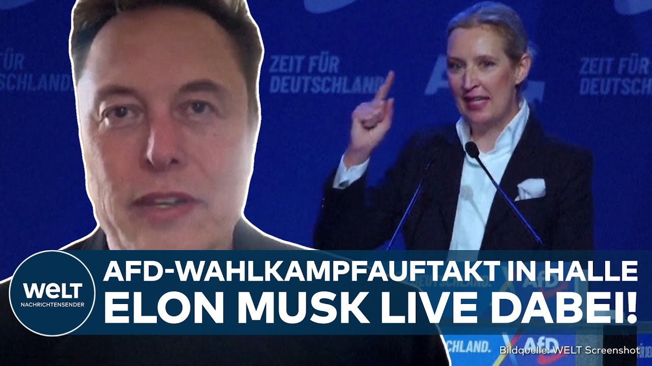 BUNDESTAGSWAHL: Elon Musk spricht bei Wahlkampfauftakt der AfD! Demos ...