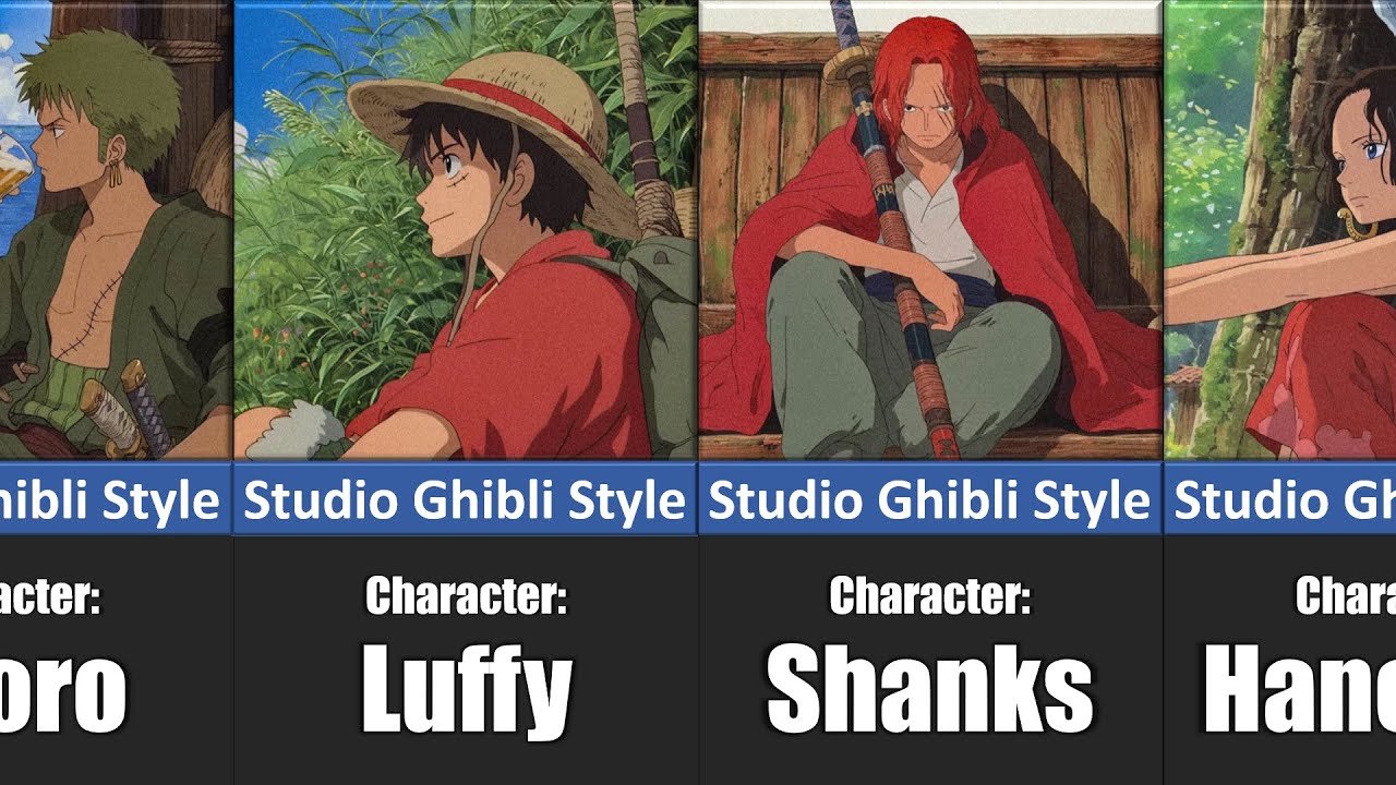 One Piece Characters in Studio Ghibli Style - YouTube