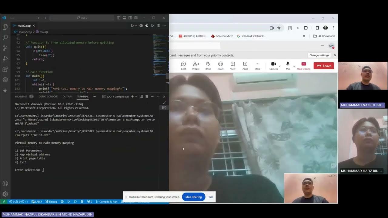 LAB 2 MEMORY MANAGEMENT GROUP 15 HAFIZ&NAZRUL - YouTube