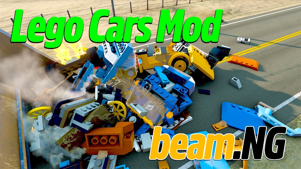 Lego Cars Mod vs Crush Roller - BeamNG - YouTube