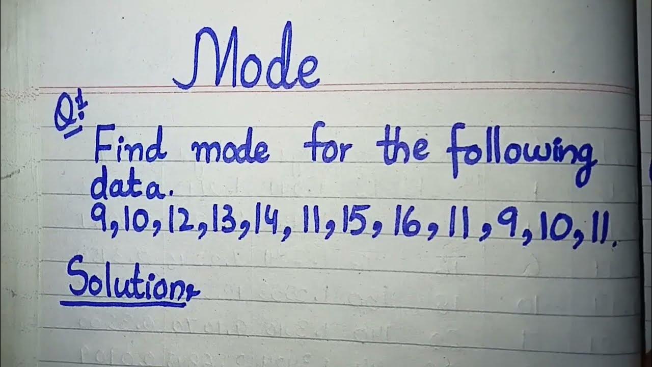 Mode | How to find Mode | How to calculate Mode - YouTube
