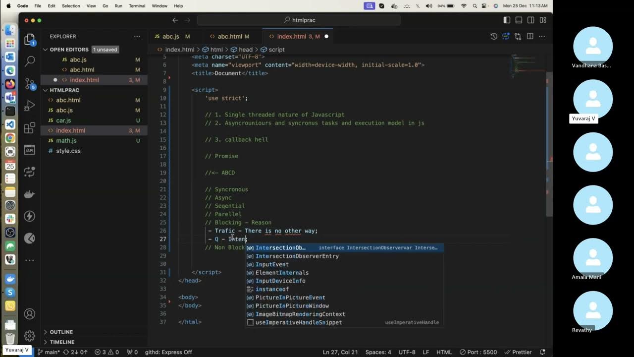 Javascript event loop and single-threaded execution model [Tamil] 2023-12-25 - YouTube