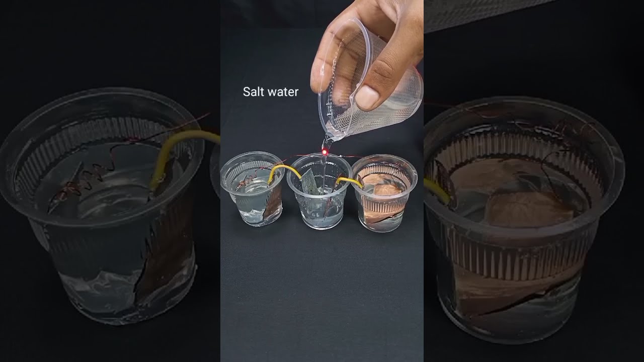 Diy Saltwater battery #tech #science_project #experiment #shorts - YouTube