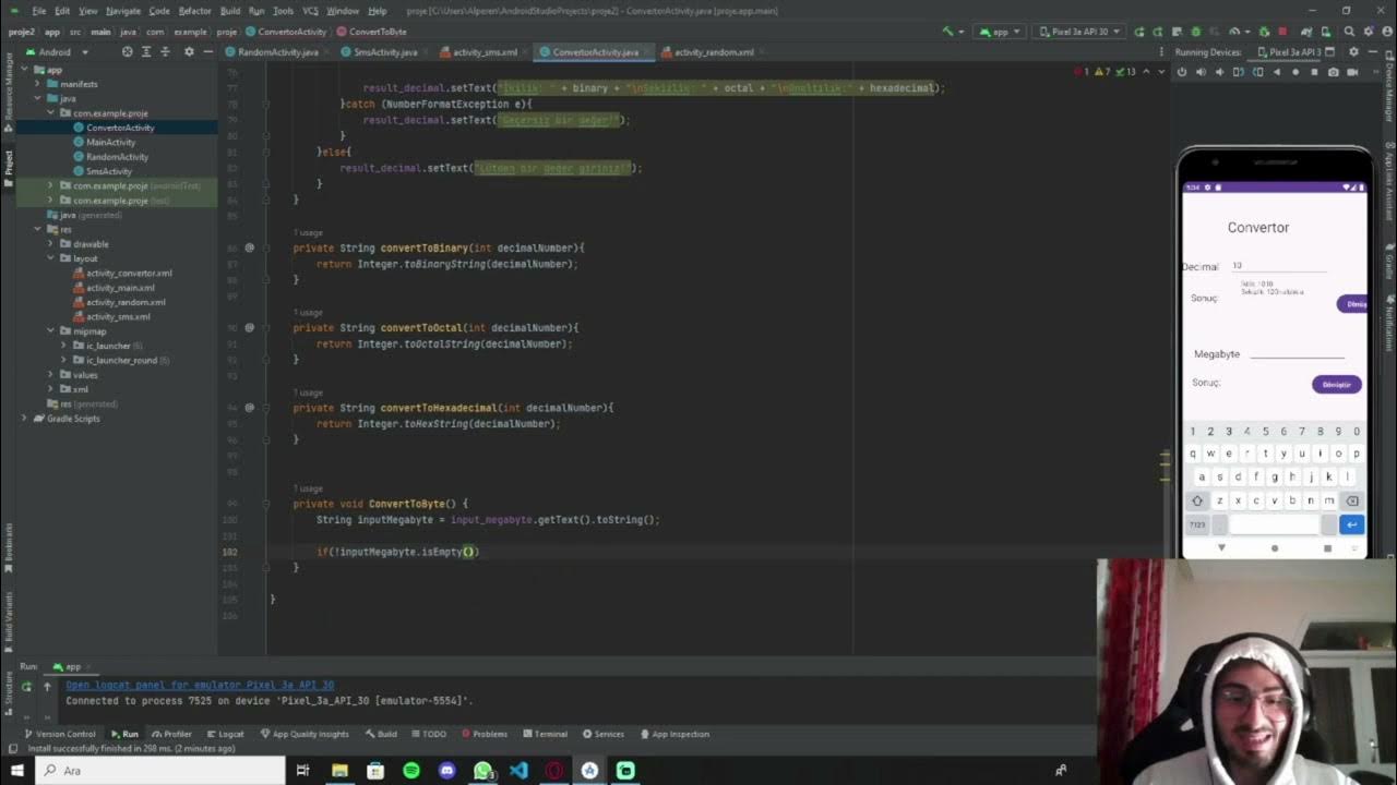 Java - Android Studio - 3 Aktiviteye sahip uygulama - Converter Aktivite Fonksiyonları - YouTube
