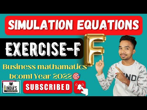 Simulation Equations 🎯 Exercise-F || Business Mathamatics 🔥 ...