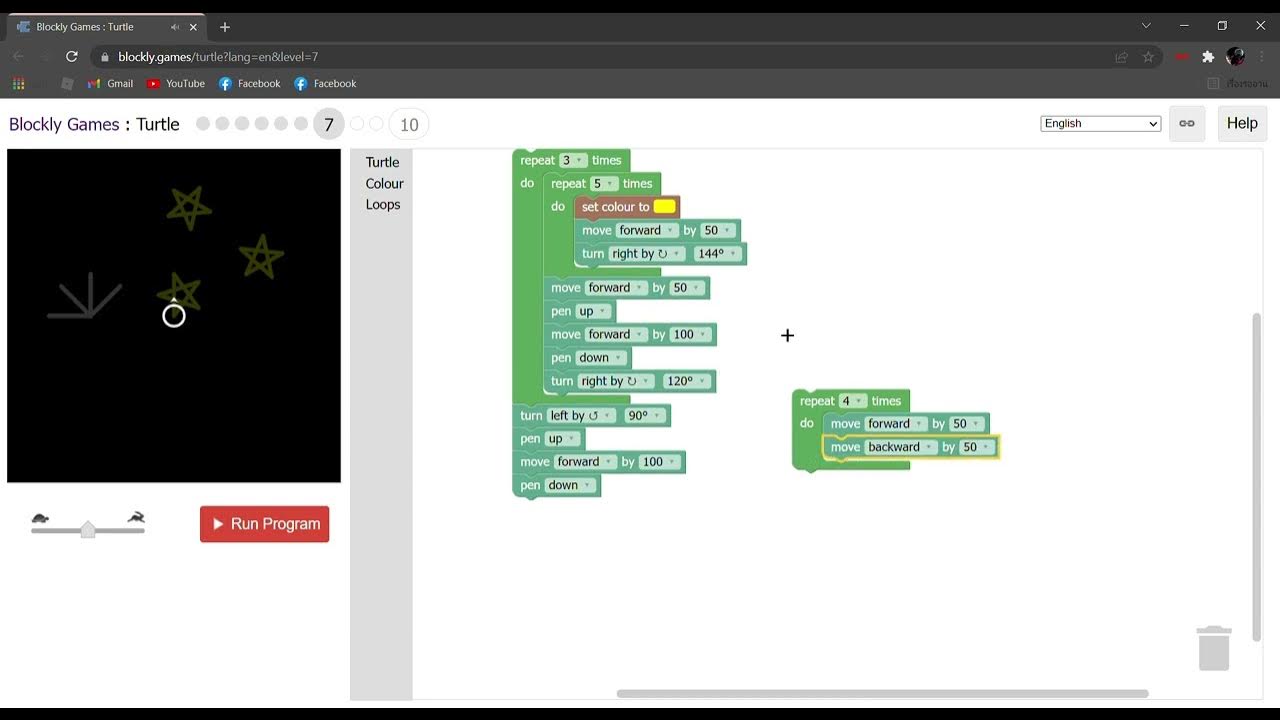 Blockly game: Turtle วิธีโค้ด - YouTube