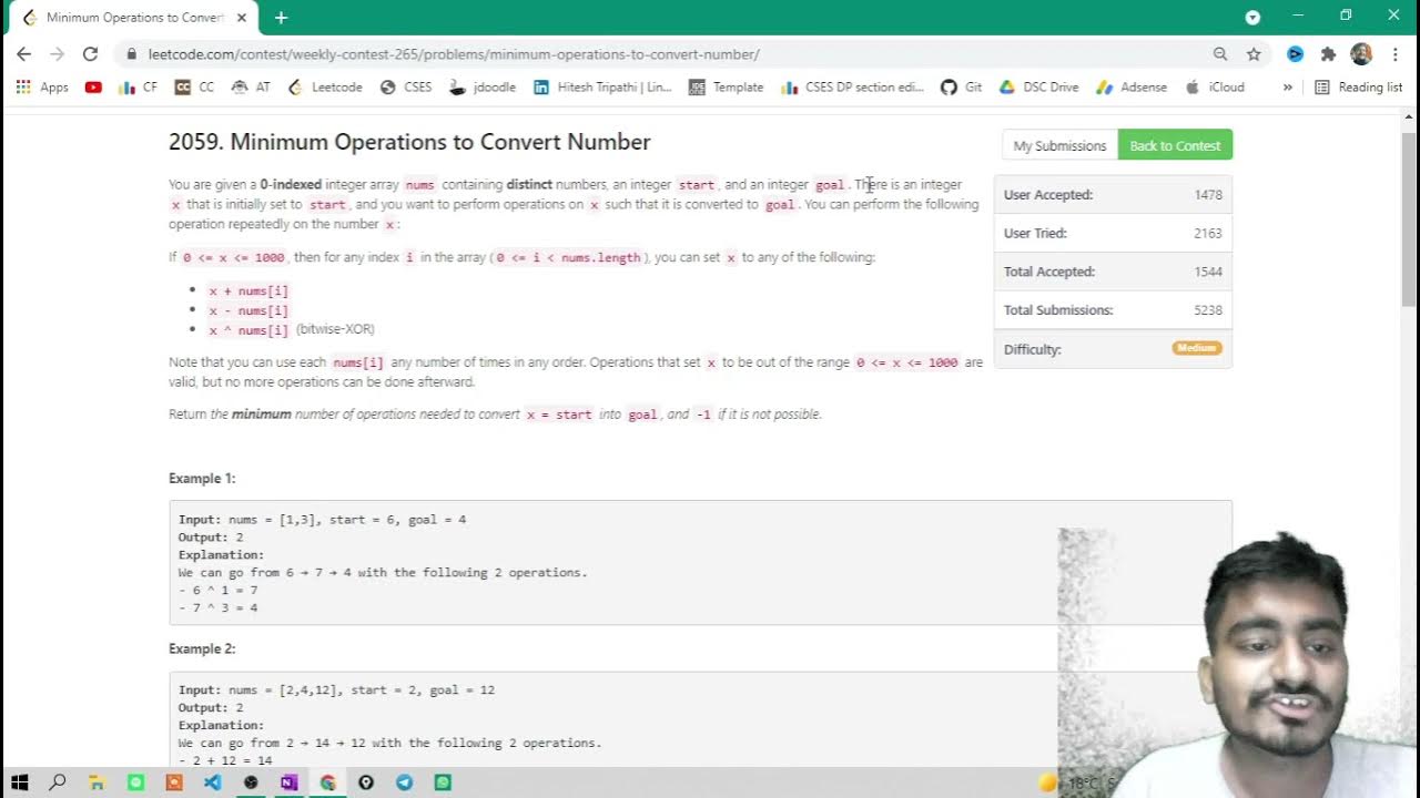 Minimum Operations to Convert Number | BFS | Leetcode Weekly 265 ...