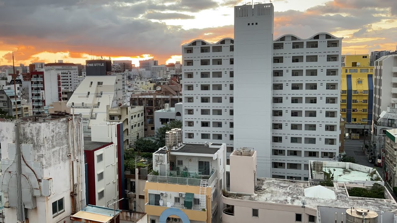 Okinawa VIEW OF SUNRISE OF 14TH FLOOR OF HOTEL SANSUI /SUNRISE FROM ...