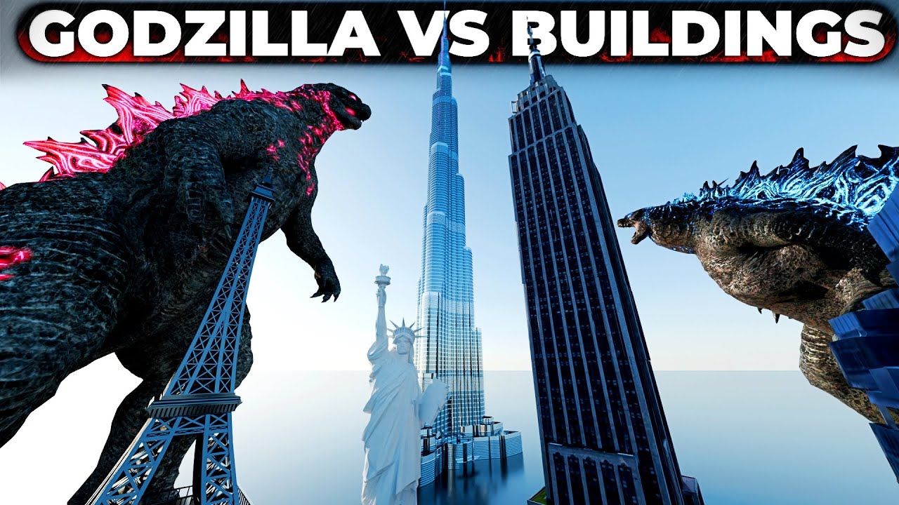Godzilla SIZE COMPARISON Against World's LARGEST BUILDINGS! | 3D ...