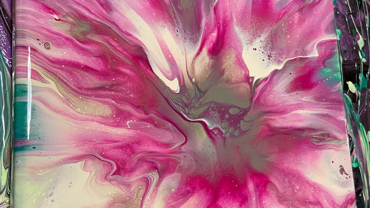 #3 - “Spring Burst” - Acrylic Pouring Video - VIBRANT Spring colors ...