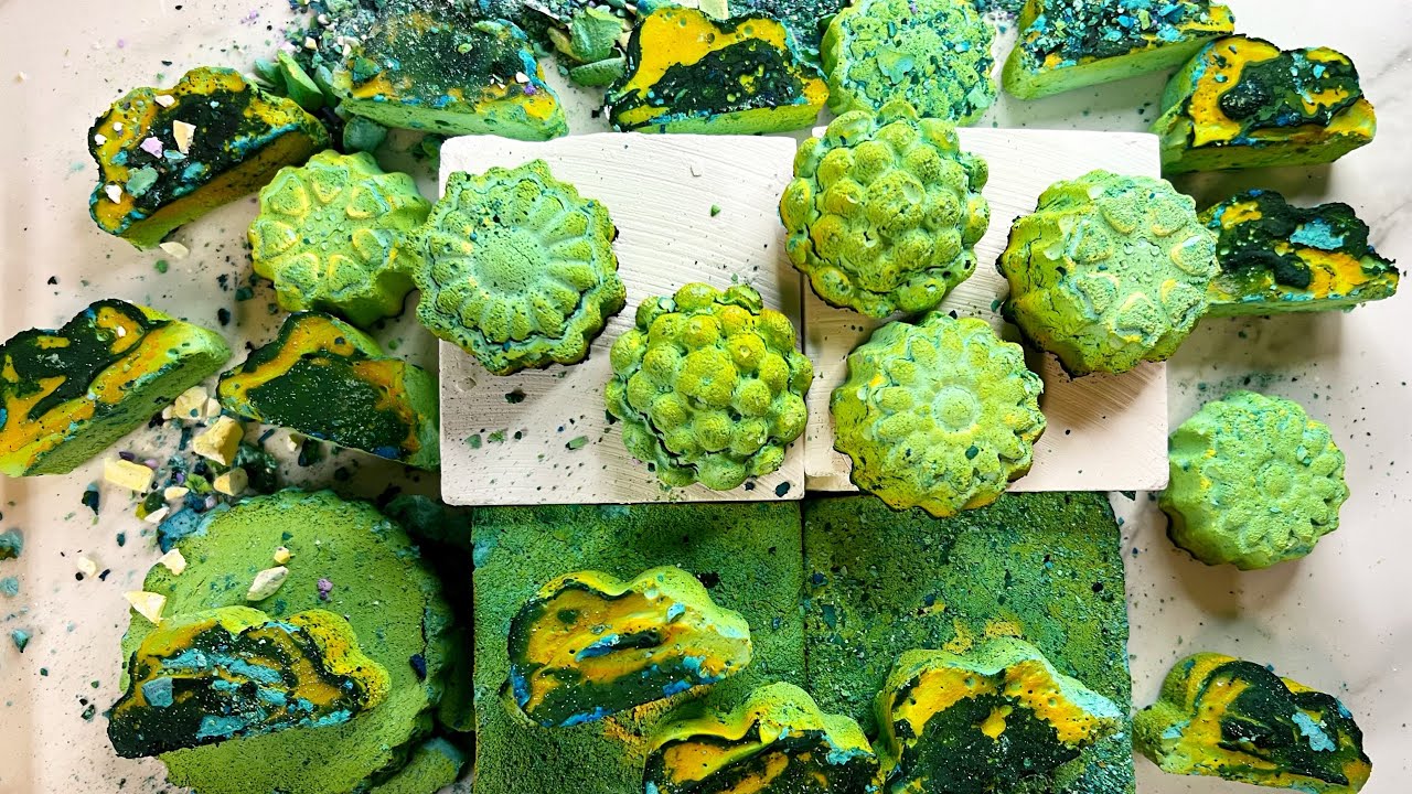 Fresh Soft Blocks with Green Gym Chalk Reforms ASMR • Oddly Satisfying ...